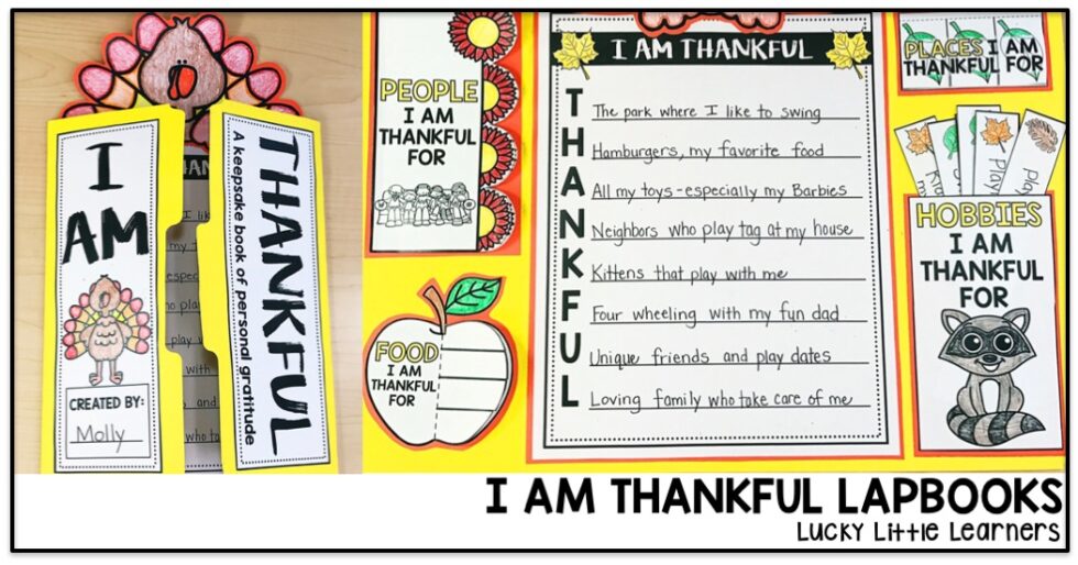 I Am Thankful Lapbook - Lucky Little Learners