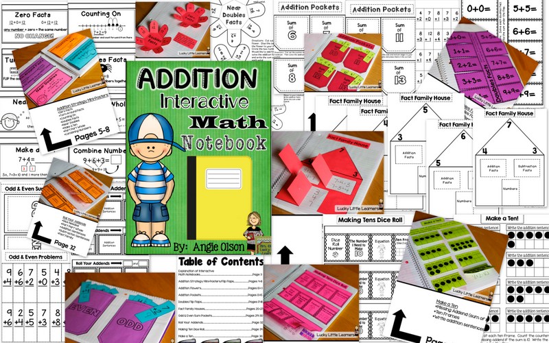 Addition Second Grade Math Notebook - Lucky Little Learners