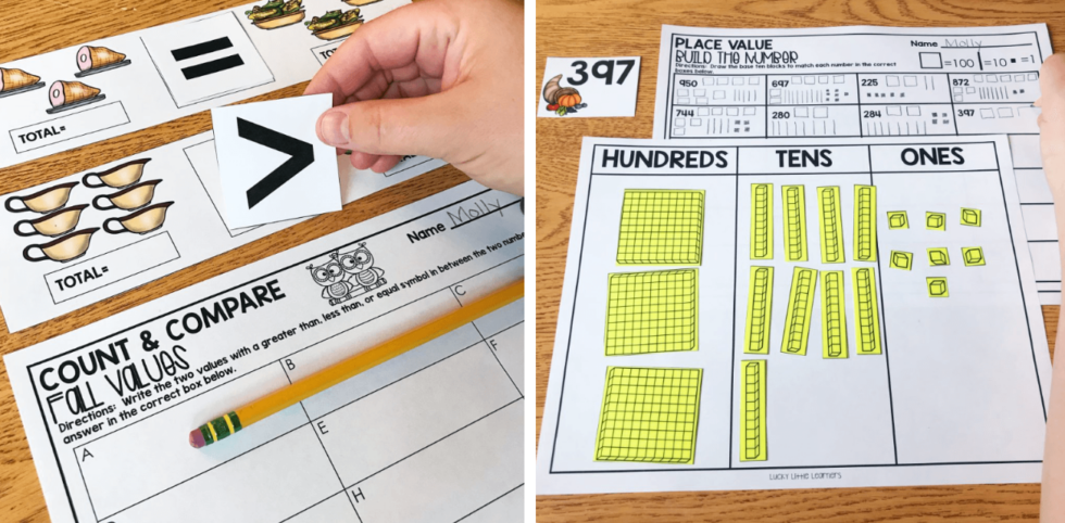 November Math Centers - Lucky Little Learners