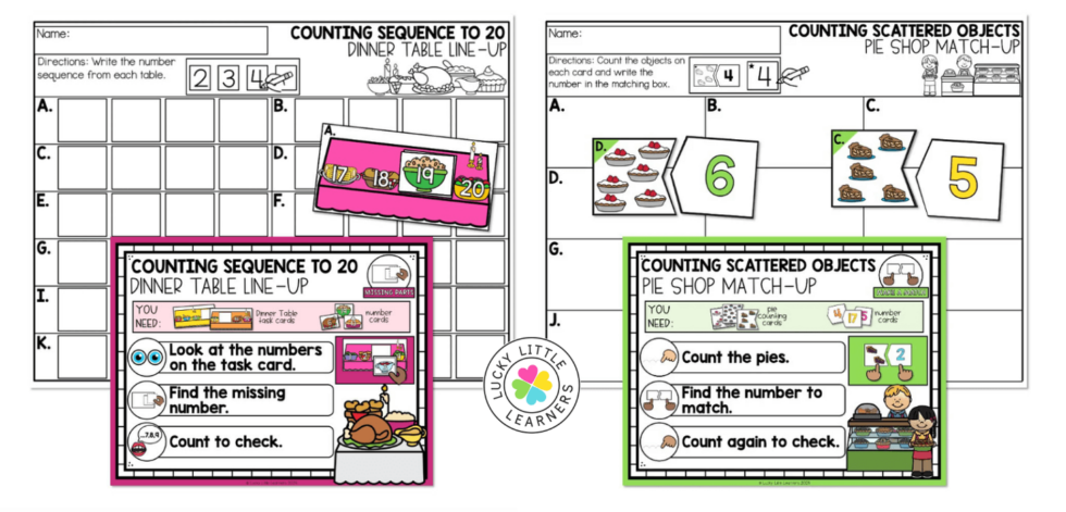 November Math Centers - Lucky Little Learners