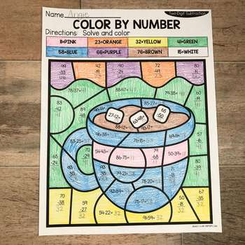 2-Digit Addition & Subtraction Color By Number Bundle - Lucky Little ...