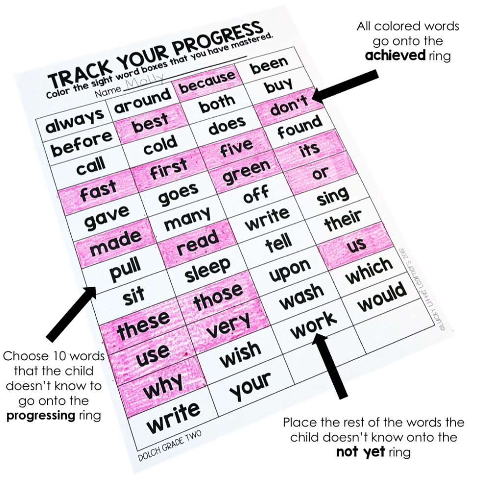 Sight Word Fluency Sticks - Lucky Little Learners