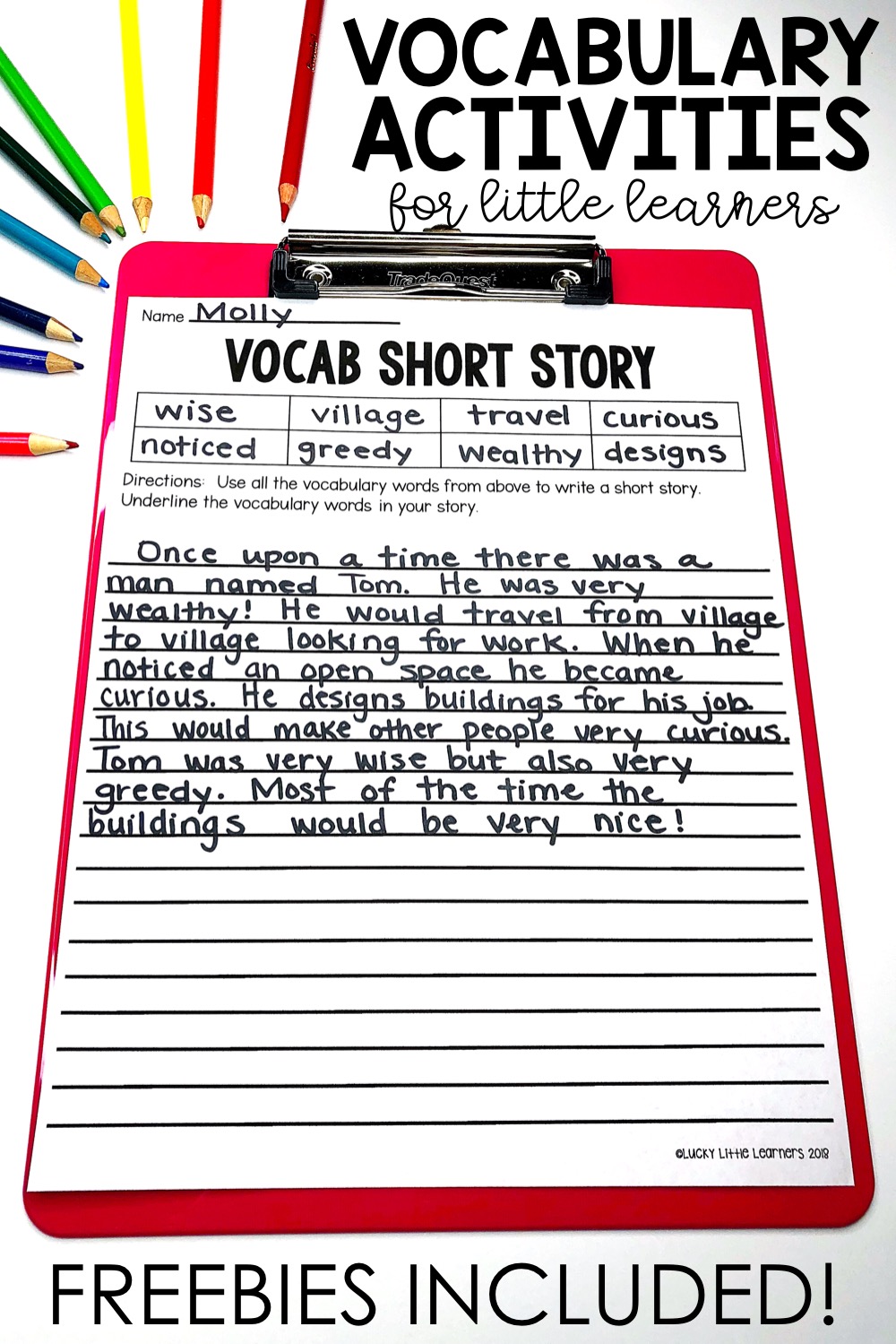 Vocabulary Activities - Lucky Little Learners