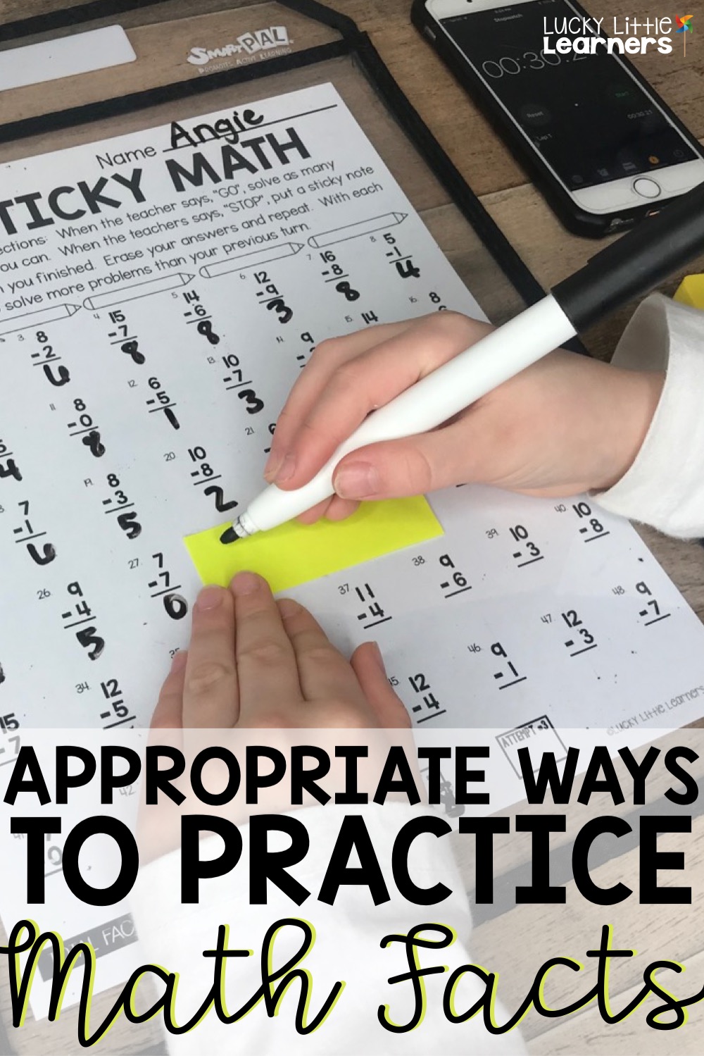 Sticky Math: A New Way to Use Math Facts WorkSheets In 2nd Grade ...