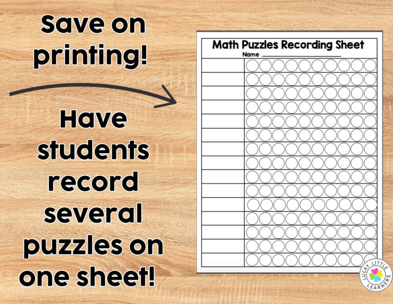 Printable Math Puzzles for 2nd Grade - Lucky Little Learners