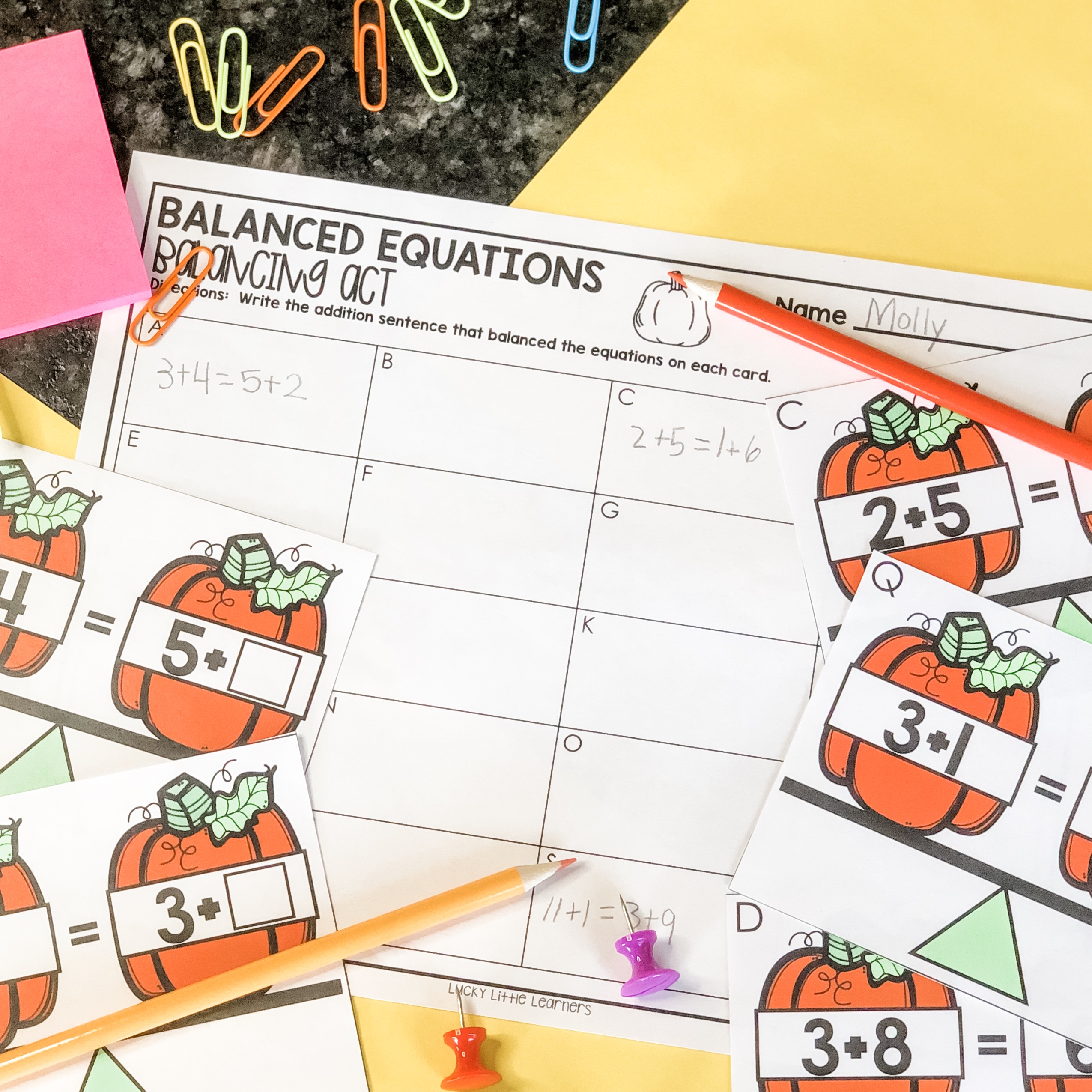 Fall Math Centers - Lucky Little Learners