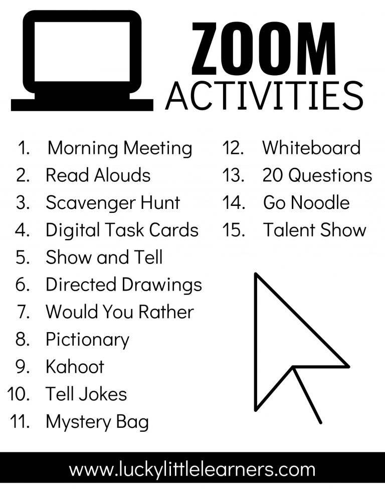 Zoom Activities to Use with Distance Learning - Lucky Little Learners