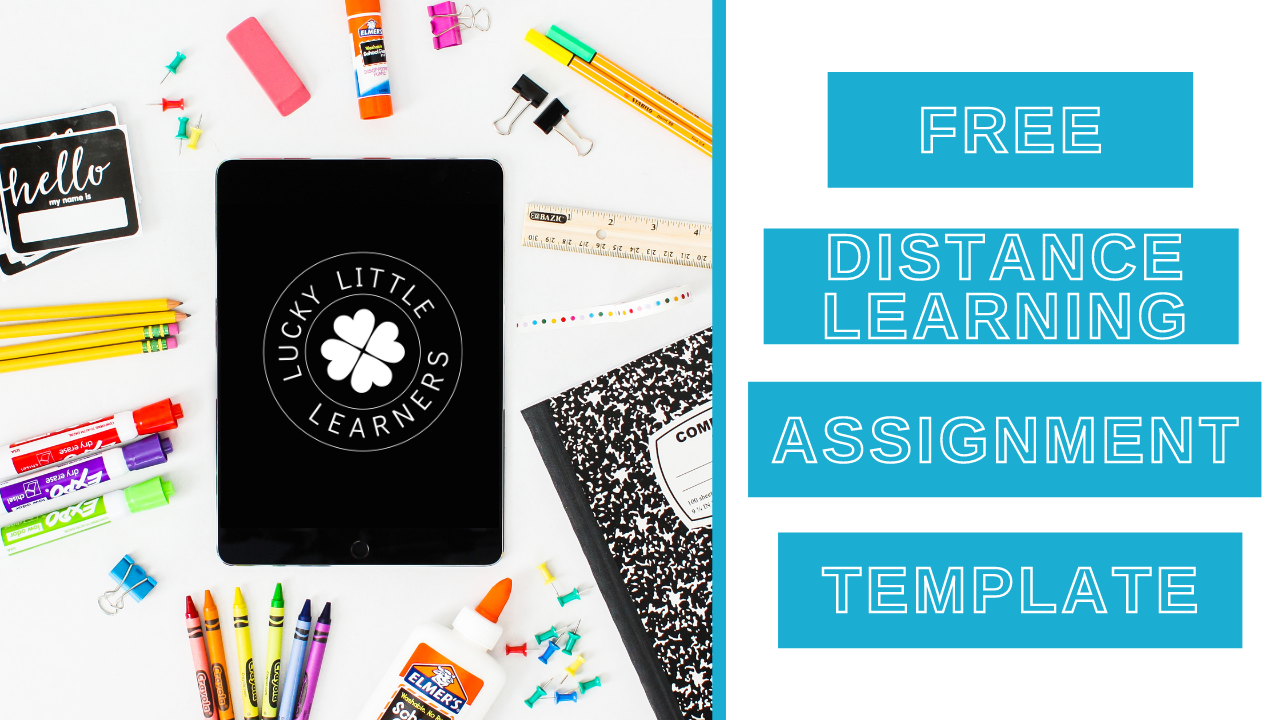 Free Distance Learning Assignment Template - Lucky Little Learners
