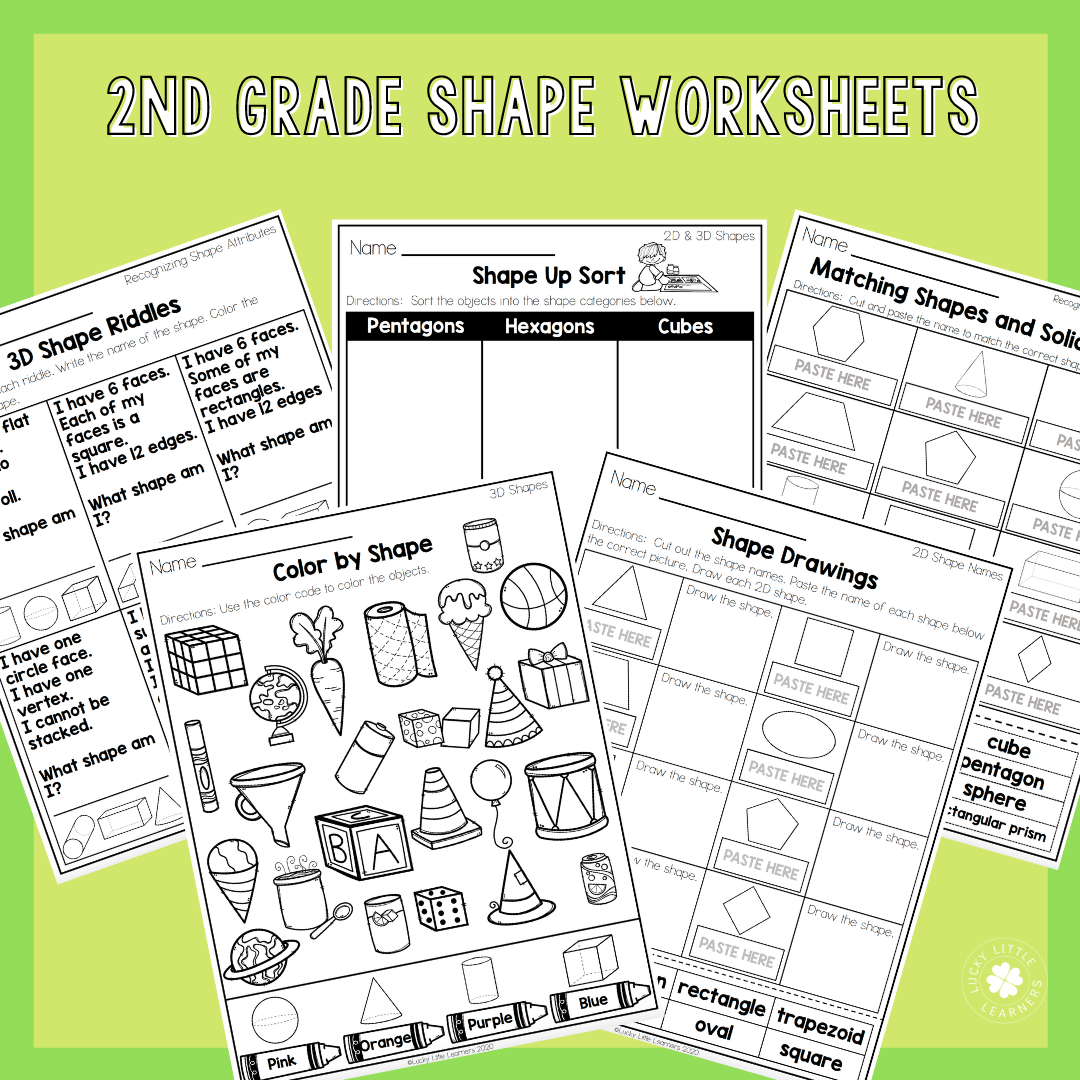2nd Grade Math Worksheets - No Prep! - Lucky Little Learners