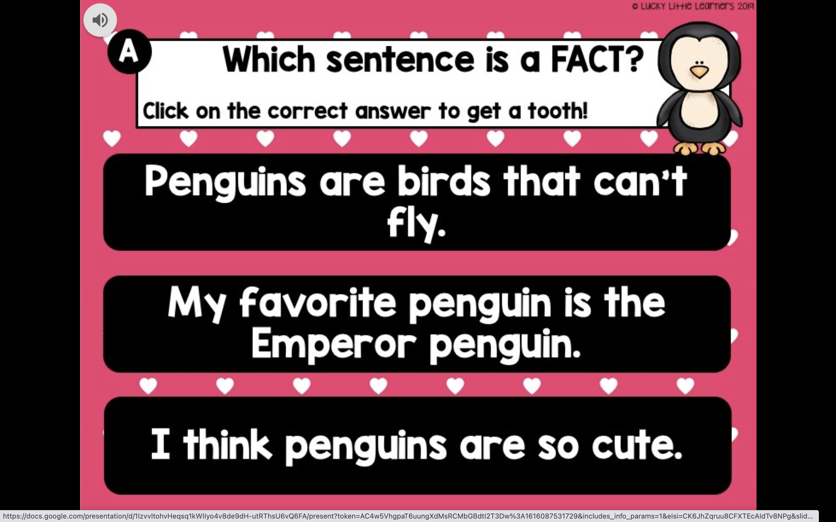 Practice Fact & Opinion Using Digital Toothy - Lucky Little Learners
