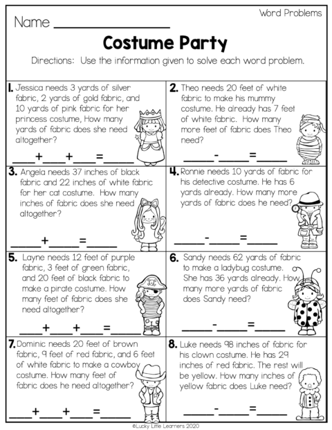No Stress with These 2nd Grade Math Worksheets - Lucky Little Learners