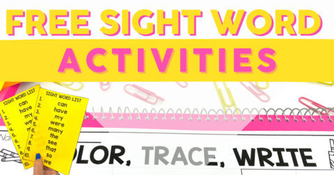 Free Sight Word Activities - Lucky Little Learners