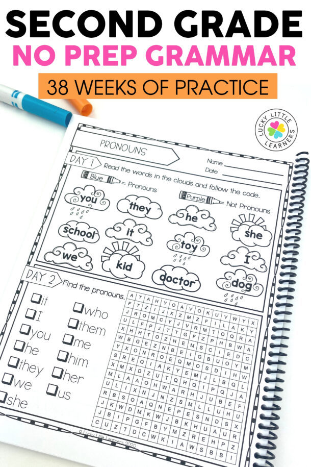 No Prep Daily Grammar Practice in 2nd Grade - Lucky Little Learners