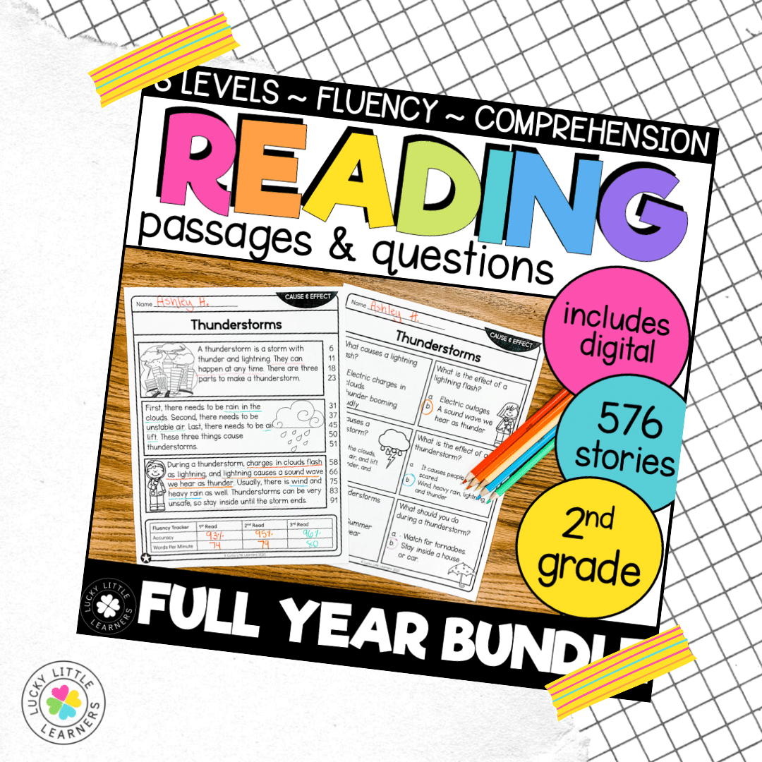 Vocabulary & Context Clues Second Grade Reading Passages - Lucky Little ...