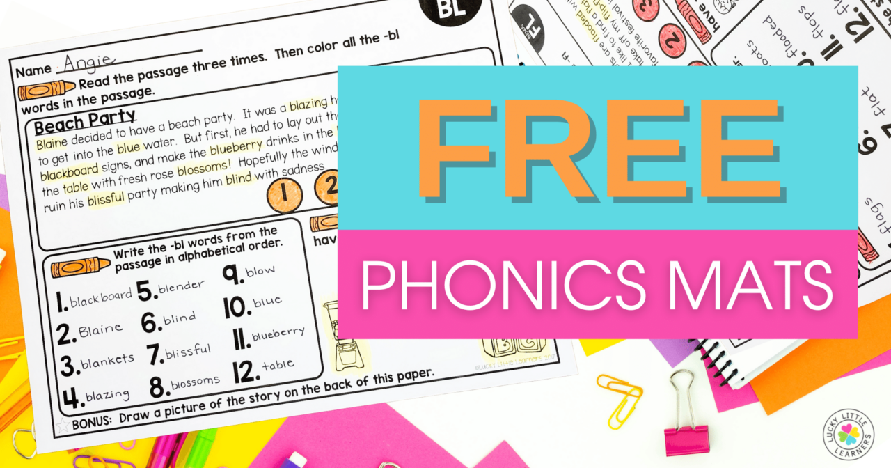Free Phonics Worksheets - Lucky Little Learners