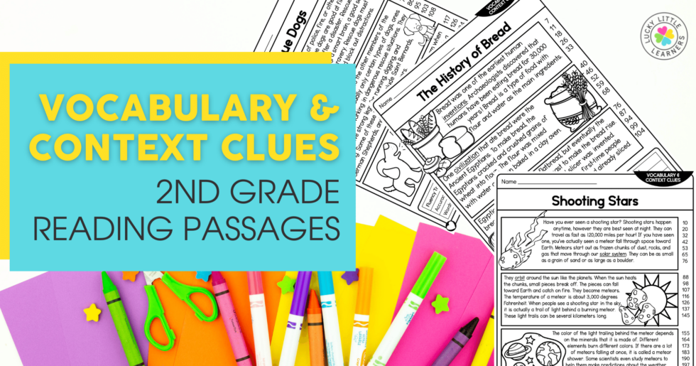 Vocabulary & Context Clues Second Grade Reading Passages - Lucky Little ...