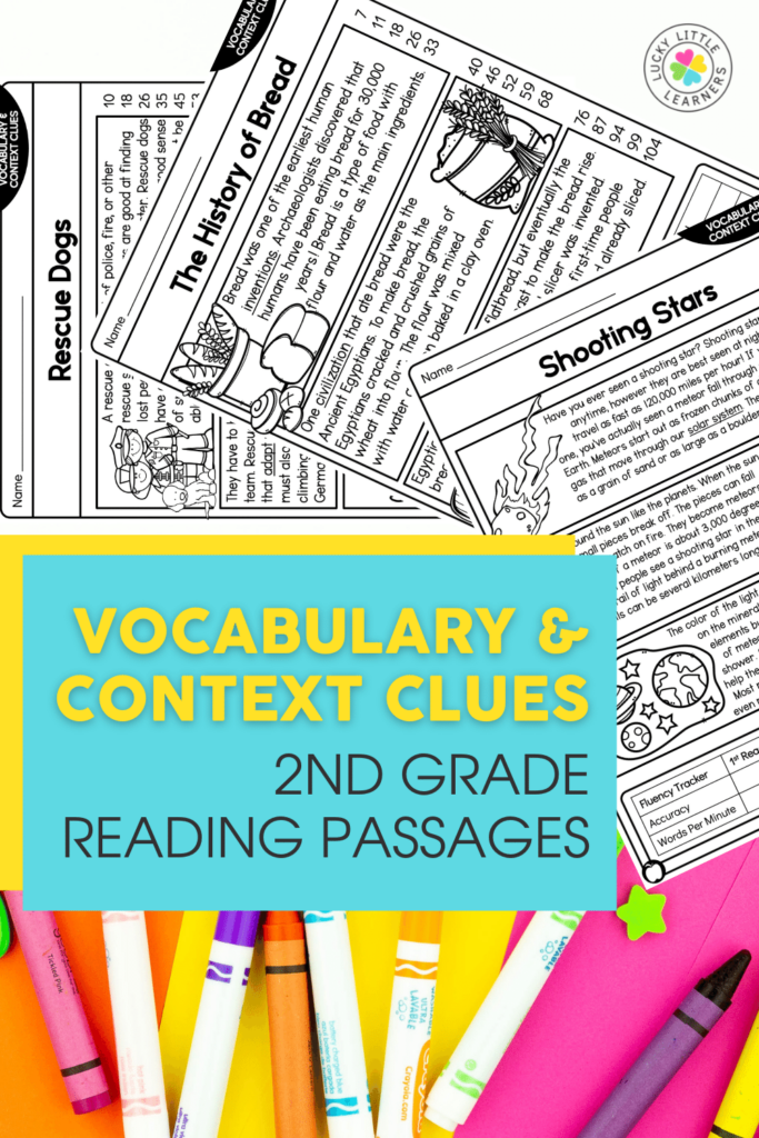 Vocabulary & Context Clues Second Grade Reading Passages - Lucky Little ...
