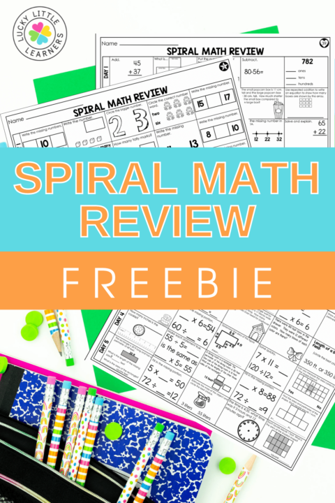 Spiral Math Review Freebie - Lucky Little Learners