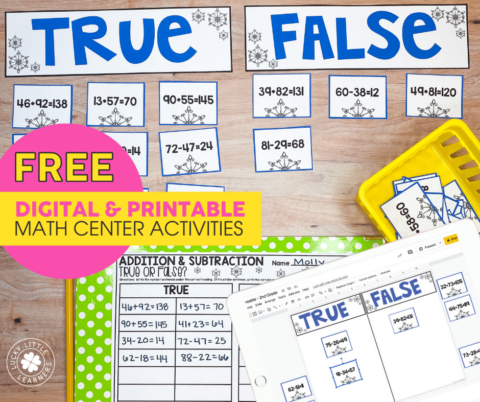 Free 2nd Grade Math Centers and Launch Kit - Lucky Little Learners