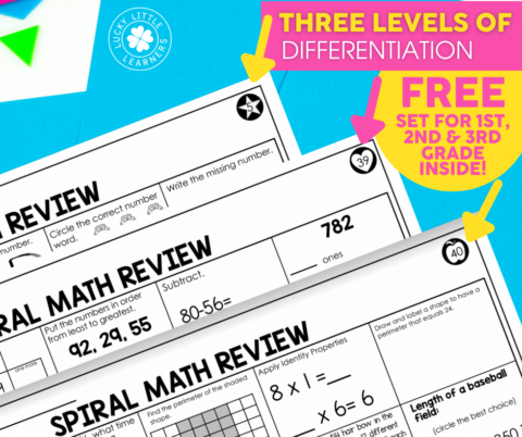 Spiral Math Review Freebie - Lucky Little Learners