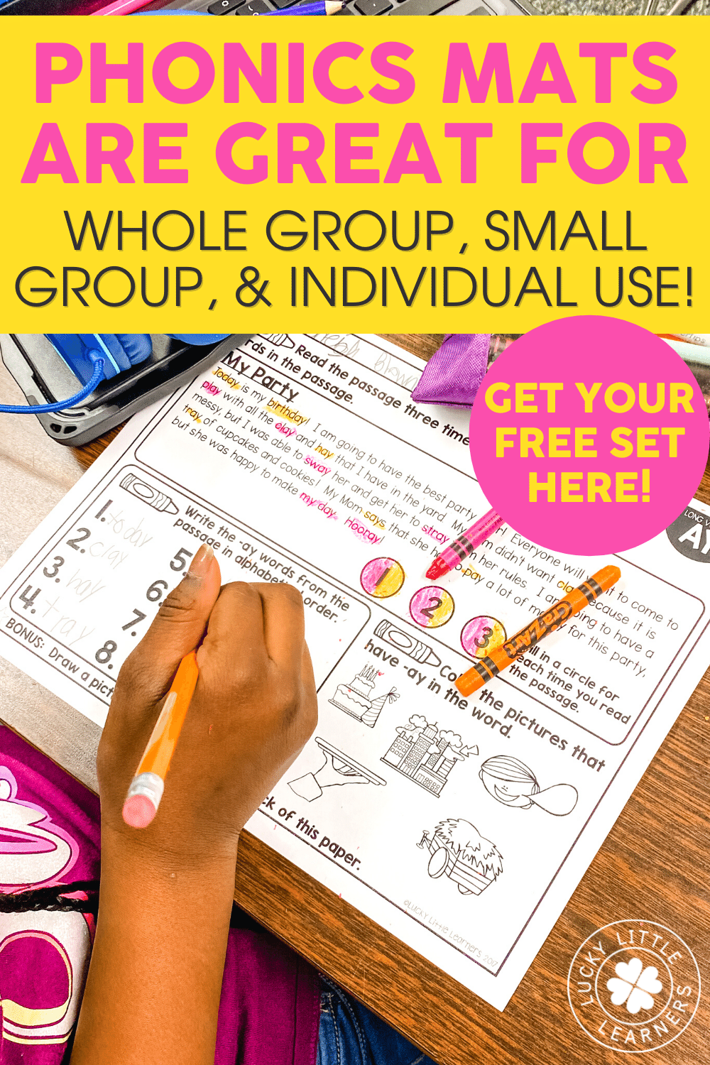 Free Phonics Worksheets - Lucky Little Learners