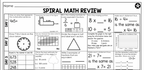 Spiral Math Review Freebie - Lucky Little Learners