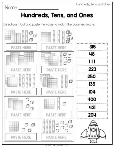 Math Worksheets to Practice Place Value in 2nd Grade - Lucky Little ...