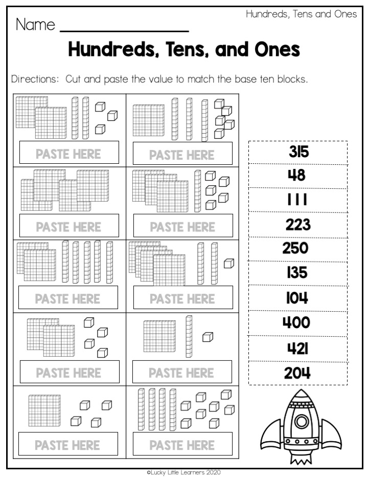 Hundreds Place Value Worksheets