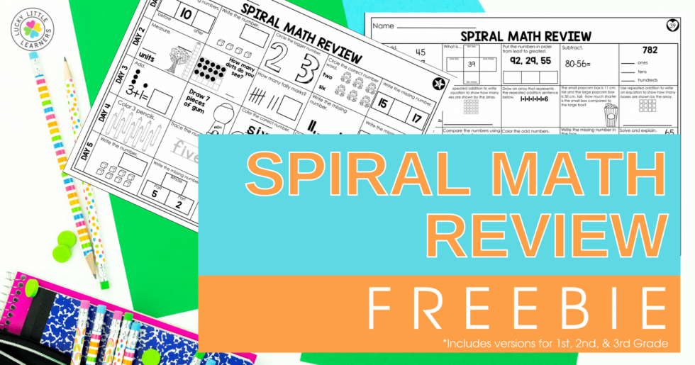 Spiral Math Review Freebie - Lucky Little Learners