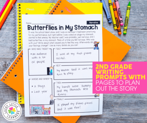 No Prep 2nd Grade Writing Prompts - Lucky Little Learners