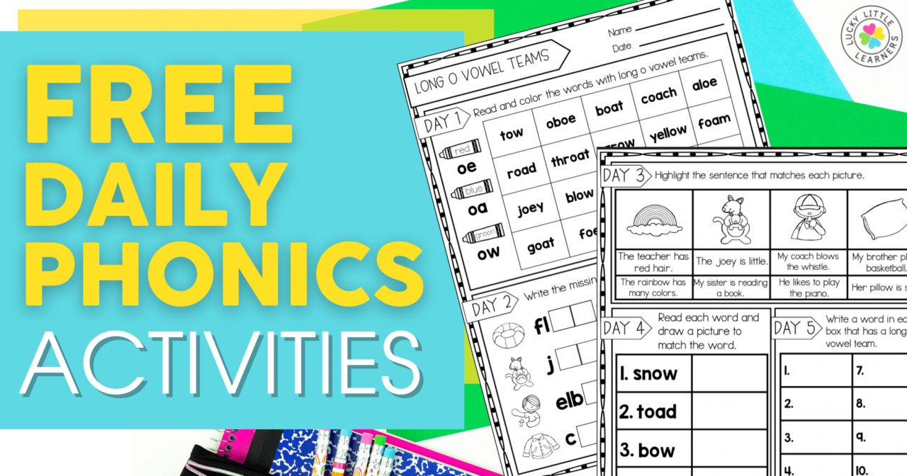 Free Daily Phonics Activities for 2nd Grade - Lucky Little Learners