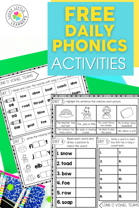 Free Daily Phonics Activities for 2nd Grade - Lucky Little Learners