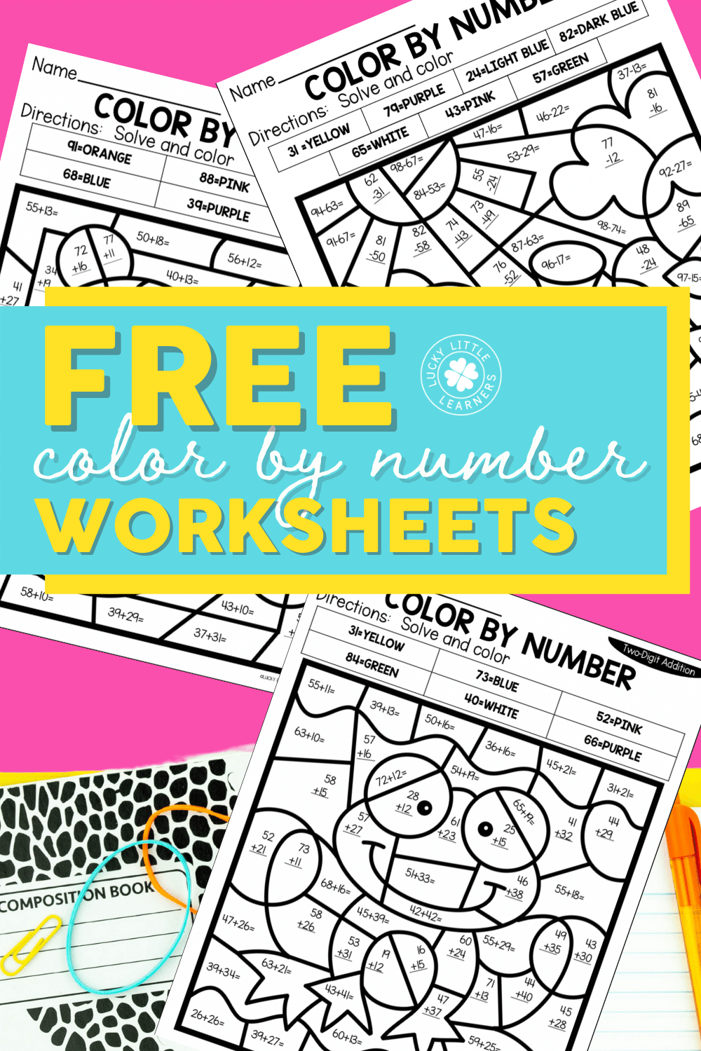 5 Ways to Use These Free Color by Number Sheets in 2nd Grade - Lucky ...