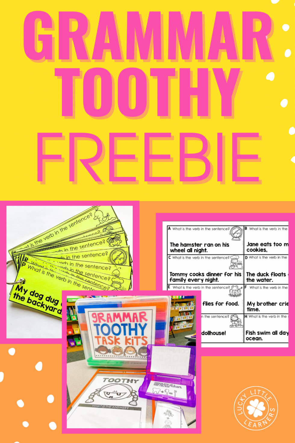 Free Grammar Toothy Activity! - Lucky Little Learners
