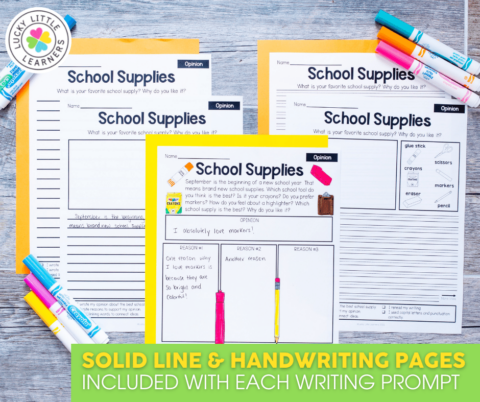 No Prep 2nd Grade Writing Prompts - Lucky Little Learners