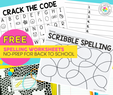 Free No Prep Spelling Worksheets - Lucky Little Learners