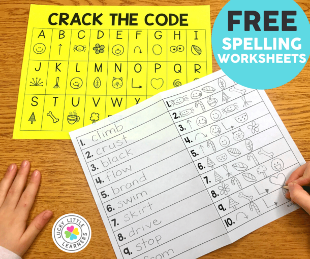 Free No Prep Spelling Worksheets - Lucky Little Learners