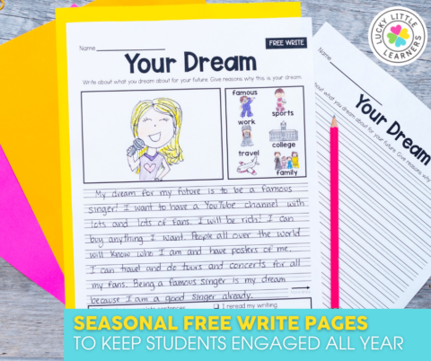 No Prep 2nd Grade Writing Prompts - Lucky Little Learners