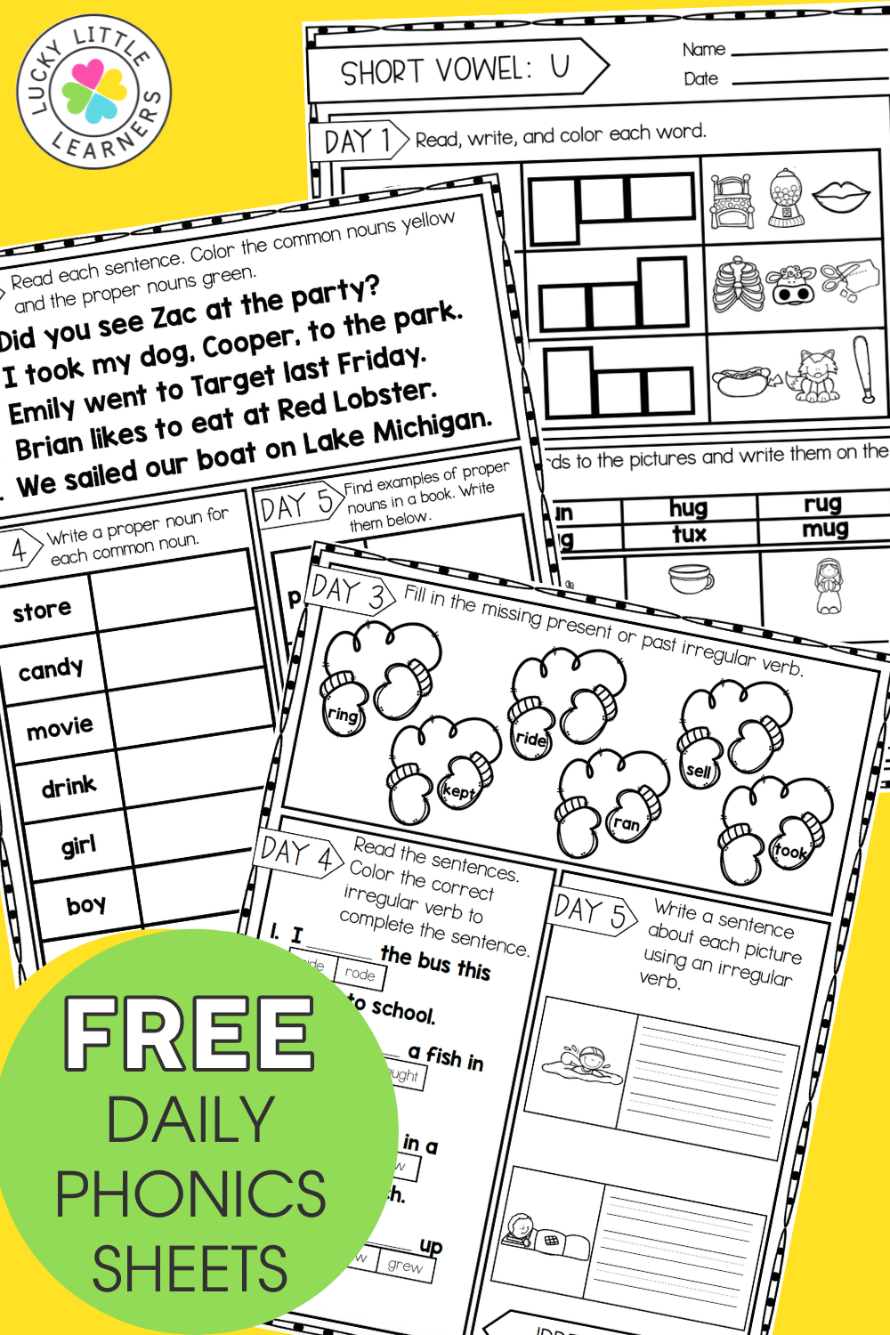 Free Daily Phonics Activities for 2nd Grade - Lucky Little Learners