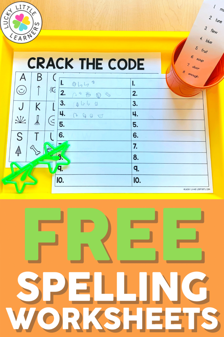 Free No Prep Spelling Worksheets - Lucky Little Learners