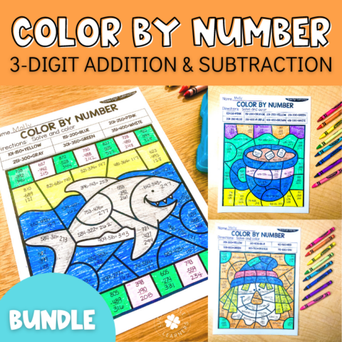 Free Color By Number Math Sheets for 2nd Grade - Lucky Little Learners