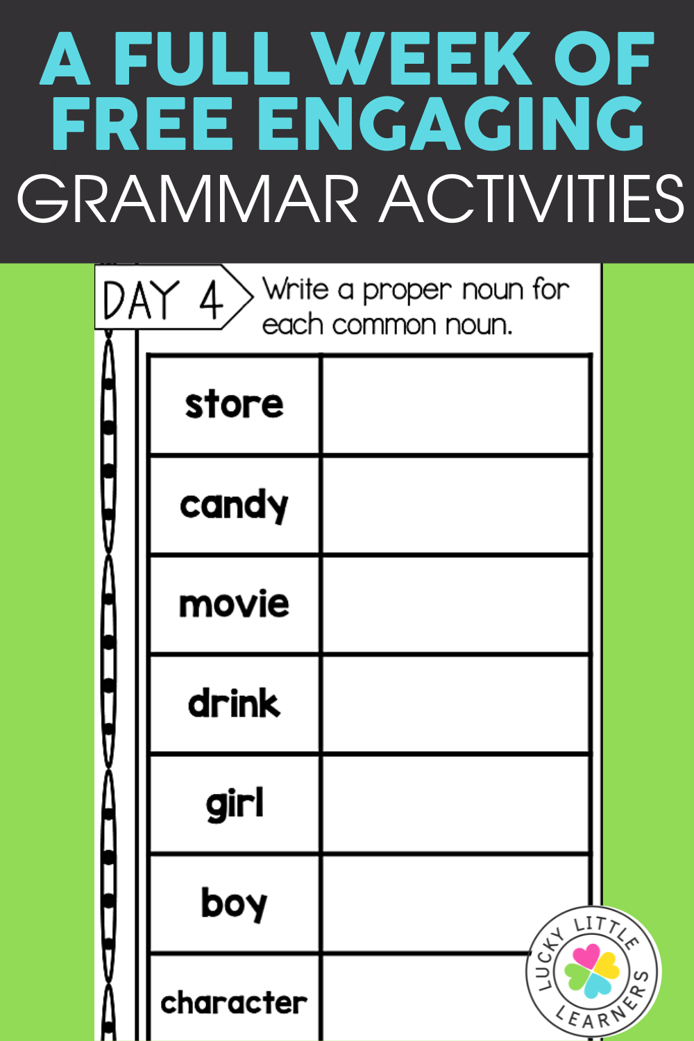 Daily Grammar Practice Freebie - Lucky Little Learners