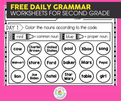 Daily Grammar Practice Freebie - Lucky Little Learners