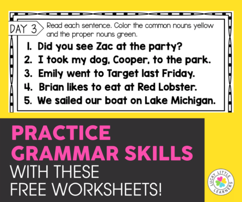Daily Grammar Practice Freebie - Lucky Little Learners