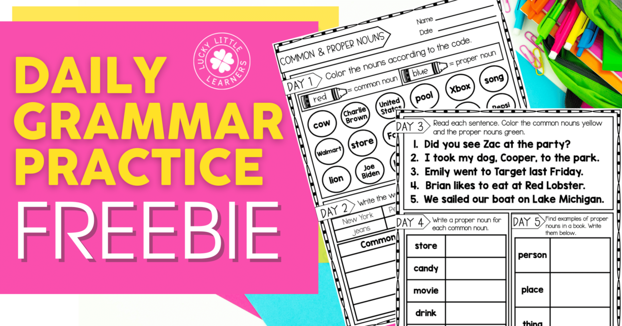 Daily Grammar Practice Freebie - Lucky Little Learners