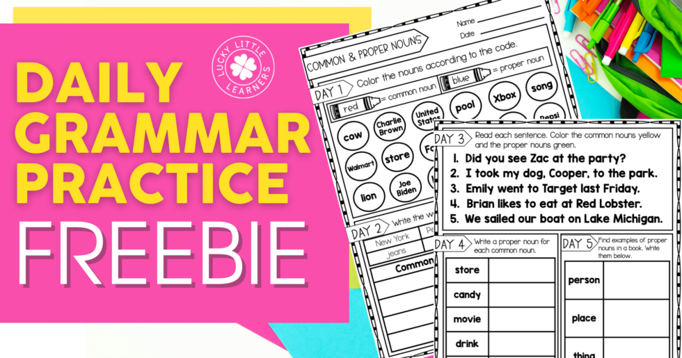Daily Grammar Practice Freebie - Lucky Little Learners