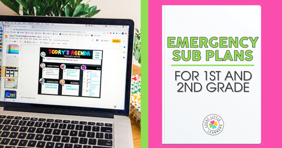 Emergency Sub Plans for 1st and 2nd Grade - Lucky Little Learners