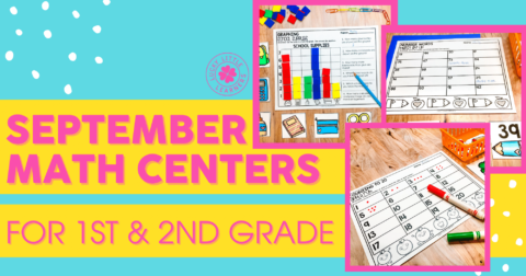 September Math Centers for 1st & 2nd Grade - Lucky Little Learners