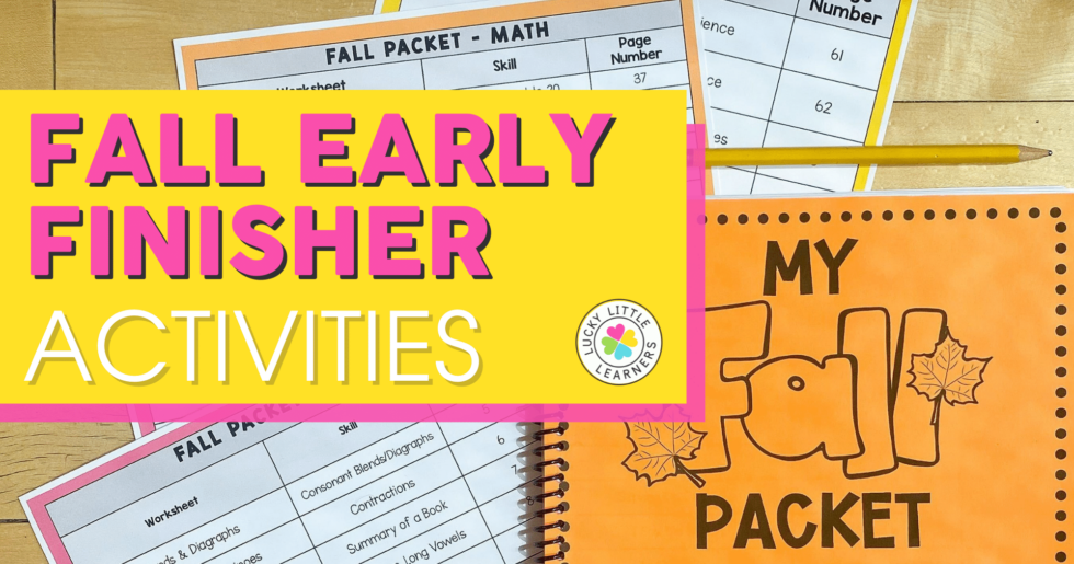 Fall Early Finisher Activities - Lucky Little Learners