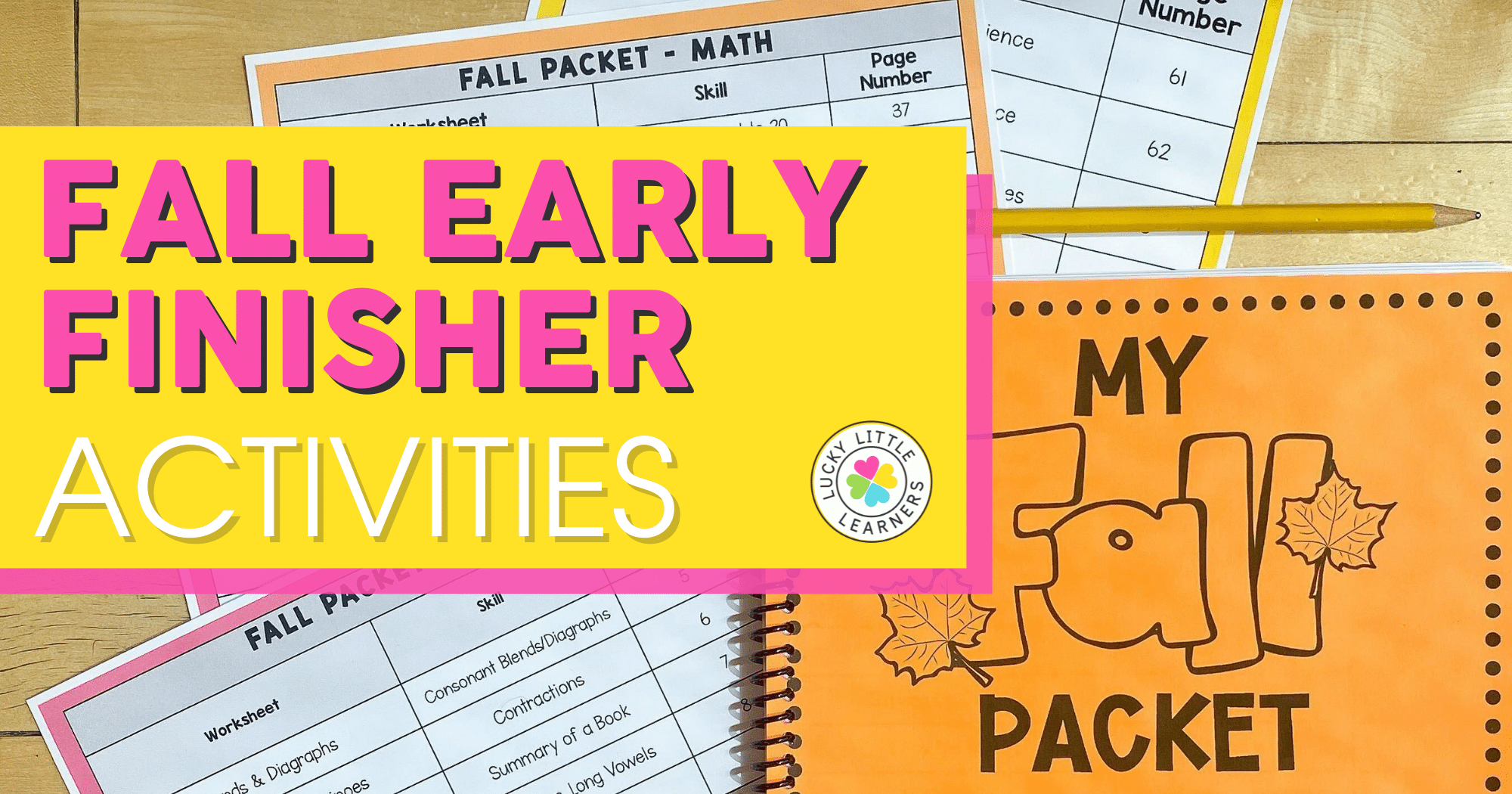Fall Early Finisher Activities Lucky Little Learners Fall Early Finisher Activities Lucky Little Learners